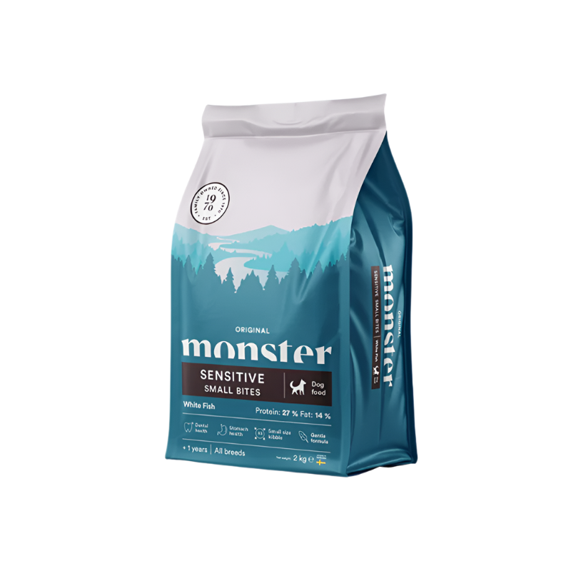 Monster Original Sensitive Hvid Fisk Small Bites - All Breed – GroomUs.dk
