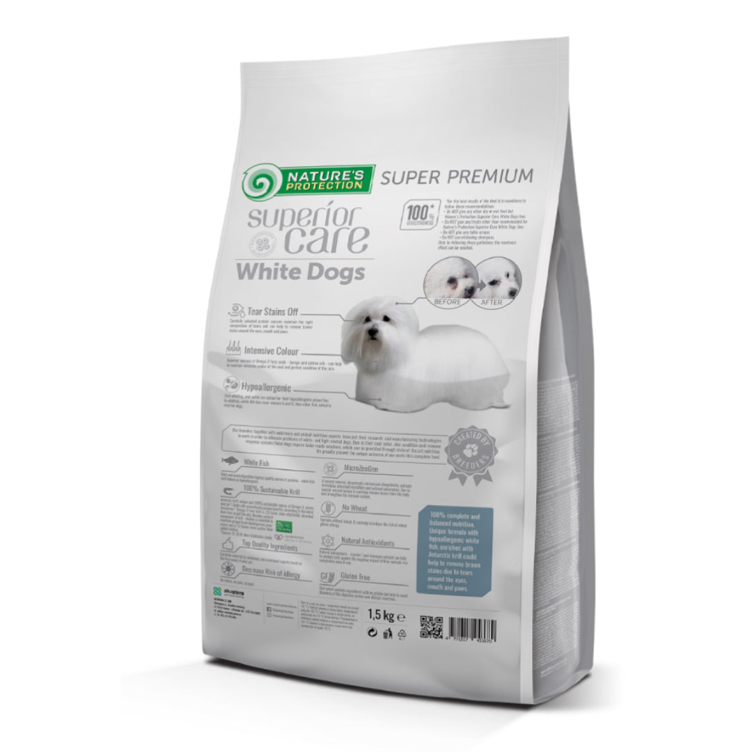 Nature's Protection White Dogs Adult Small Breed, WHITE FISH - SMALL k
